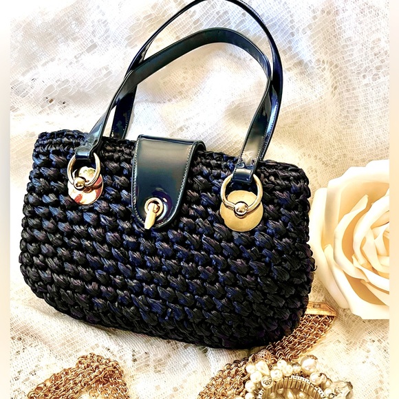 Morris Moskowitz | Bags | Vintage 96s Crochet Straw Handbag By Morris ...